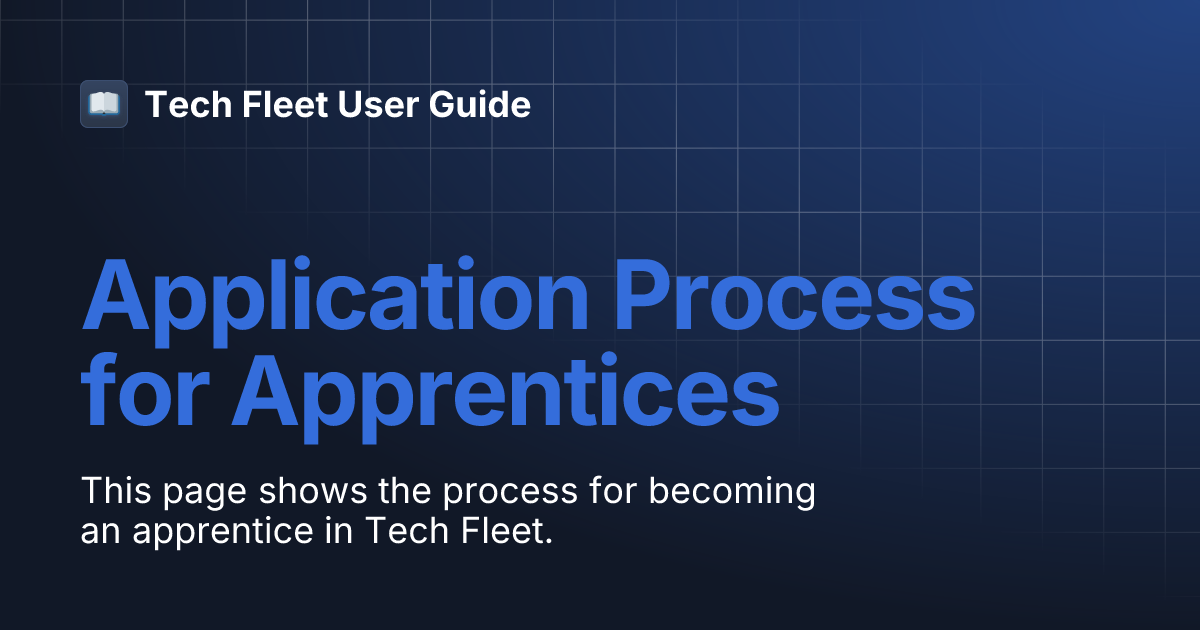 Application Process for Apprentices | Tech Fleet User Guide