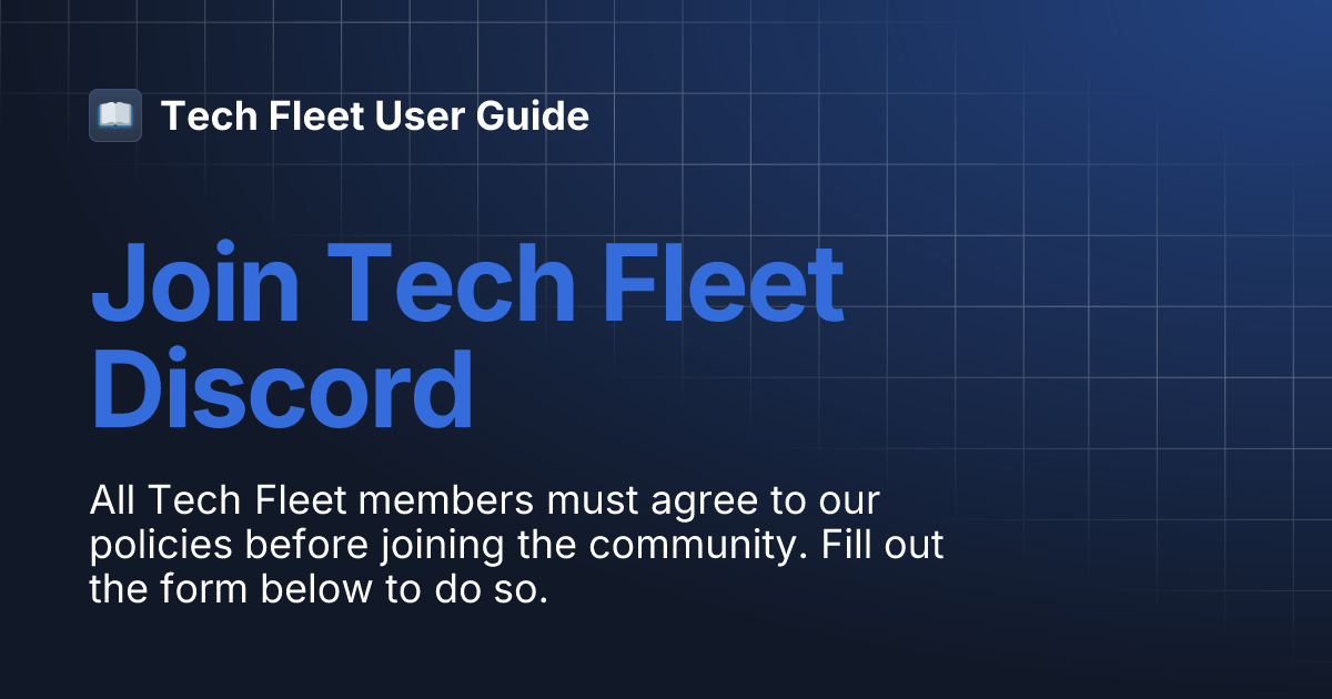 Join Tech Fleet Discord | Tech Fleet User Guide