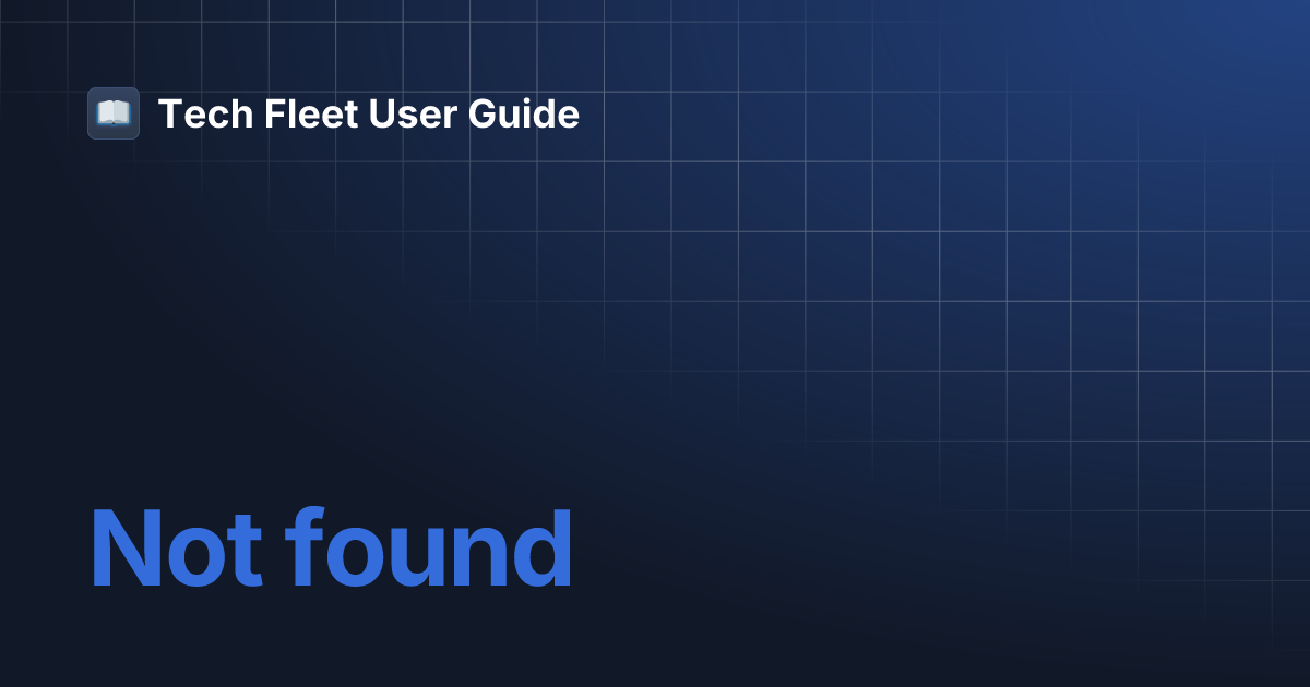 Service Leadership Handbook | Tech Fleet User Guide